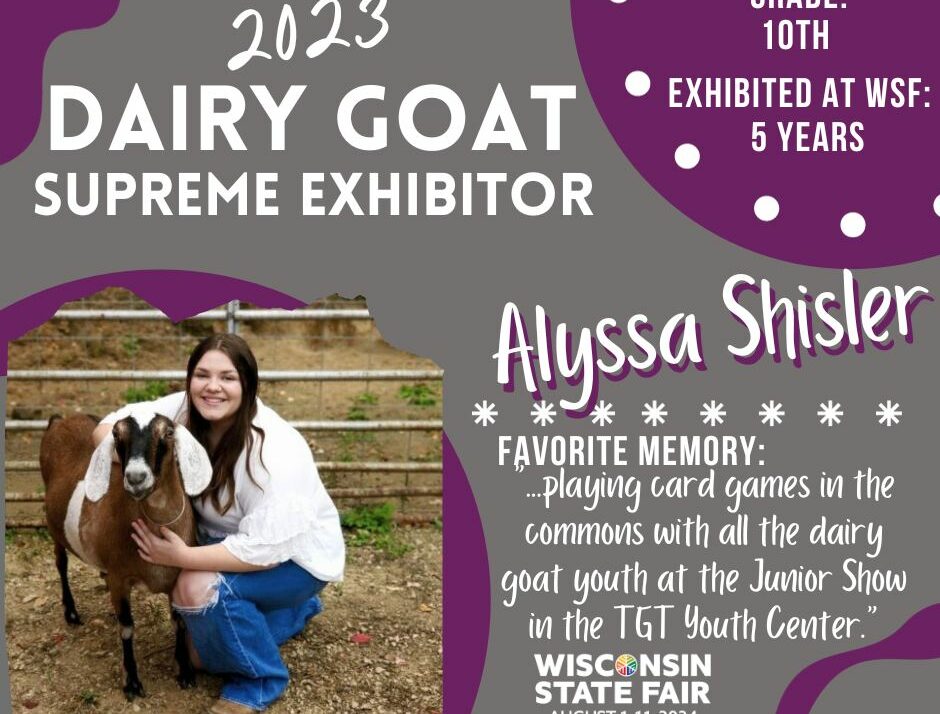 Shisler The Dairy Goat Supreme Exhibitor - Mid-West Farm Report